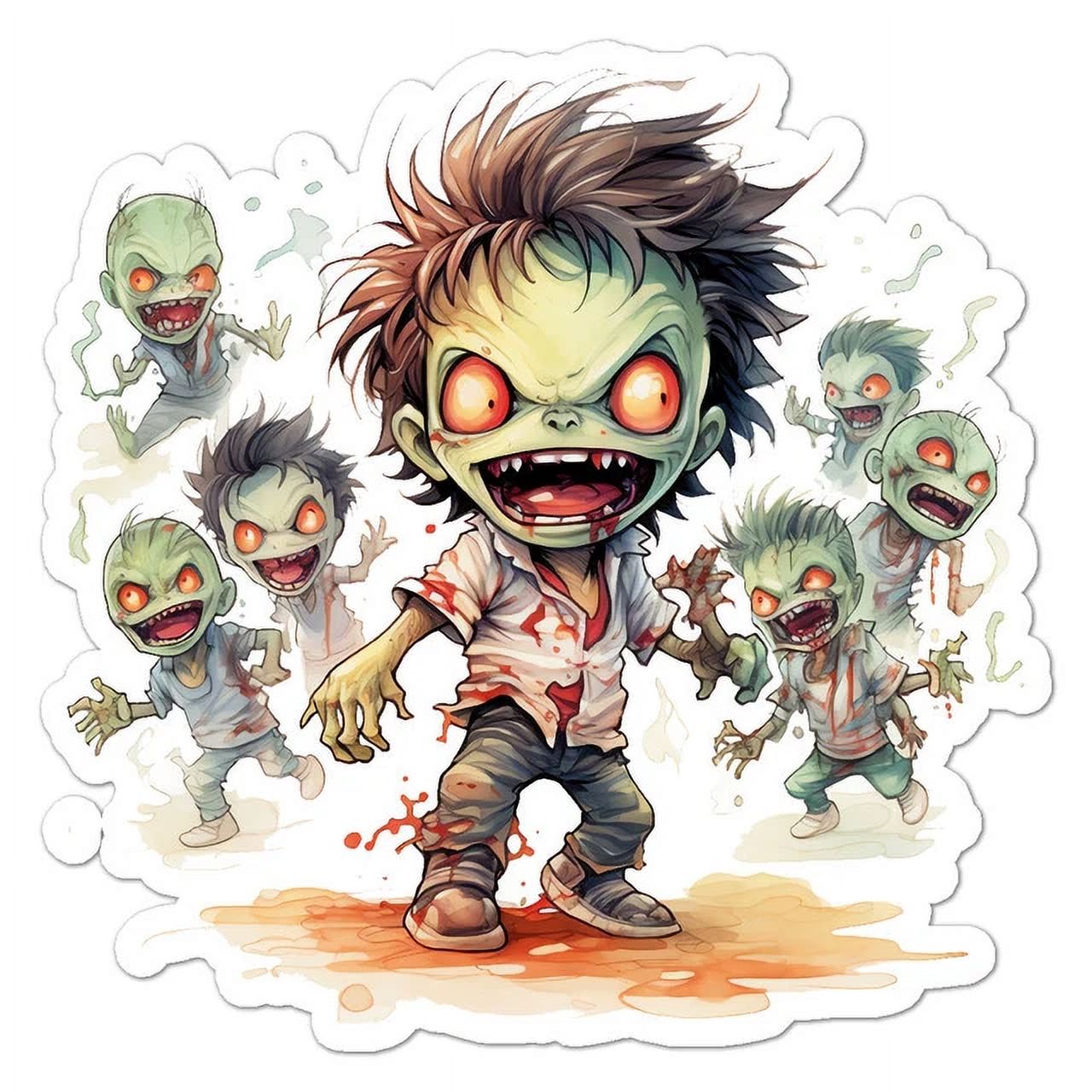 Zombie Horde Monsters Sticker Indoor Outdoor Phone Decal Water Bottle ...