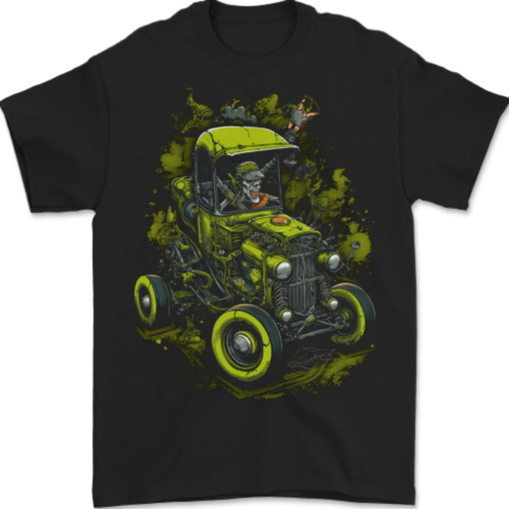 Zombie Hot Rod Halloween Horror Mens T-Shirt 100% Cotton - Walmart.com