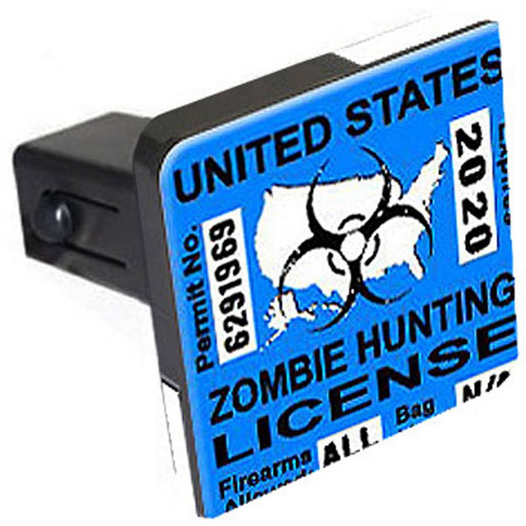 Zombie Hunting License Permit Blue, Biohazard Response Team 1.25" Tow ...