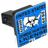 Zombie Hunting License Permit Blue, Biohazard Response Team 1.25" Tow ...