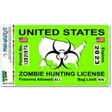 Zombie Hunting License Permit Green United States Biohazard Response ...