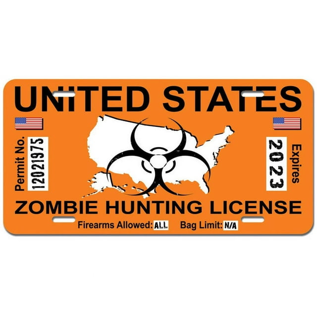 Zombie Hunting License Permit Orange United States - Biohazard Response ...