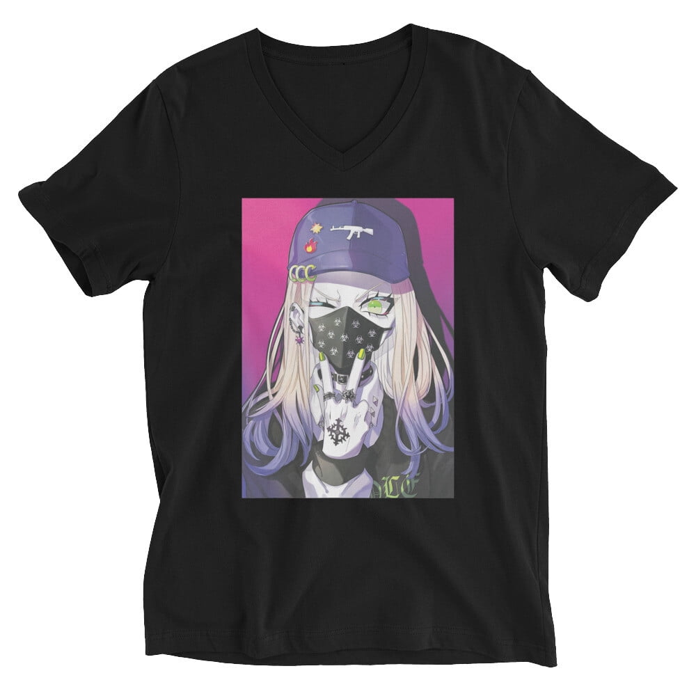 Zombie Kawaii Otaku Japan Kanji Ramen Anime Otaku Manga Gift V-Neck ...