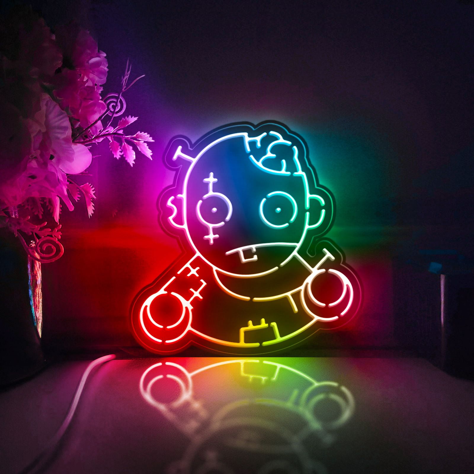 Zombie Led Light Box, Dimmable Neon-Like Light Signs USB Power for Wall ...