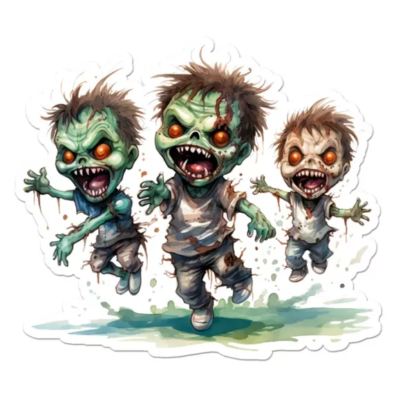 Zombie Monster Kids Sticker Phone Decal Water Bottle Stickers Car ...