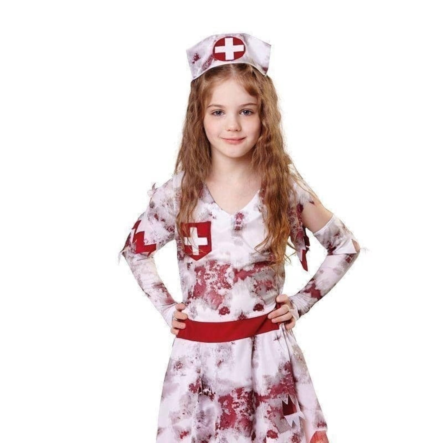Zombie Nurse Large Childrens Costume Female Girls Kids White Fancy ...