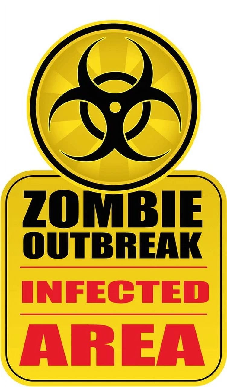 Zombie Outbreak Infected Area Badge Sticker Phone Decal Water Bottle ...