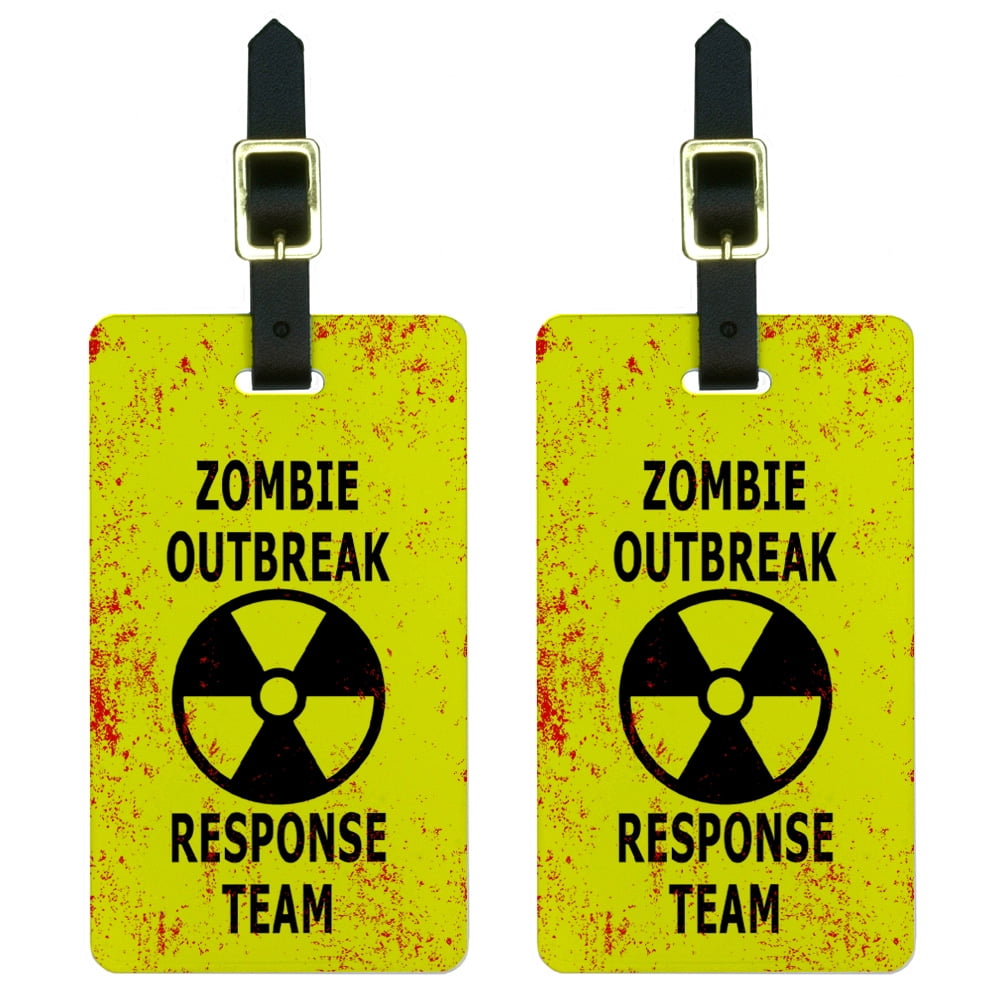 Zombie Outbreak Response Team Radiation Symbol Luggage Tags ID, Set of ...