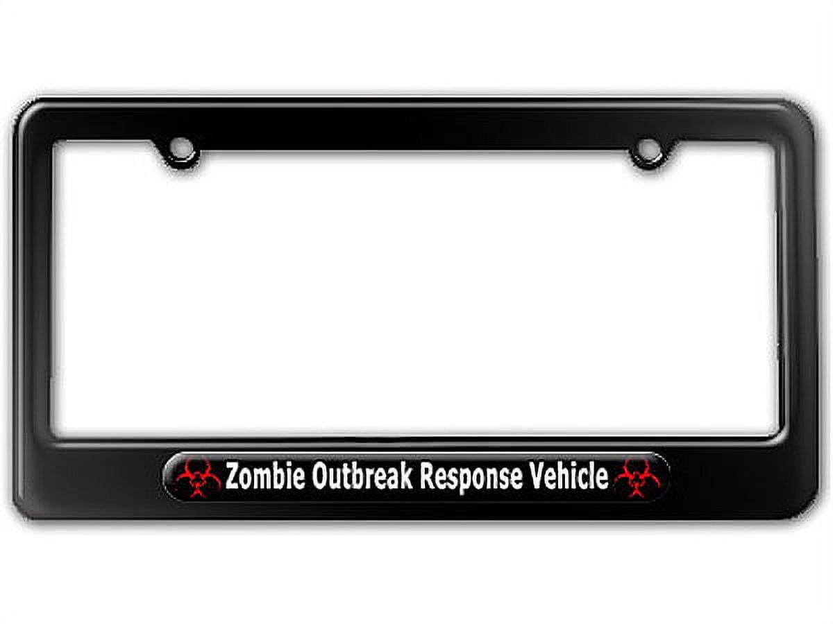 Zombie Outbreak Response Vehicle Black - Biohazard License Plate Frame ...