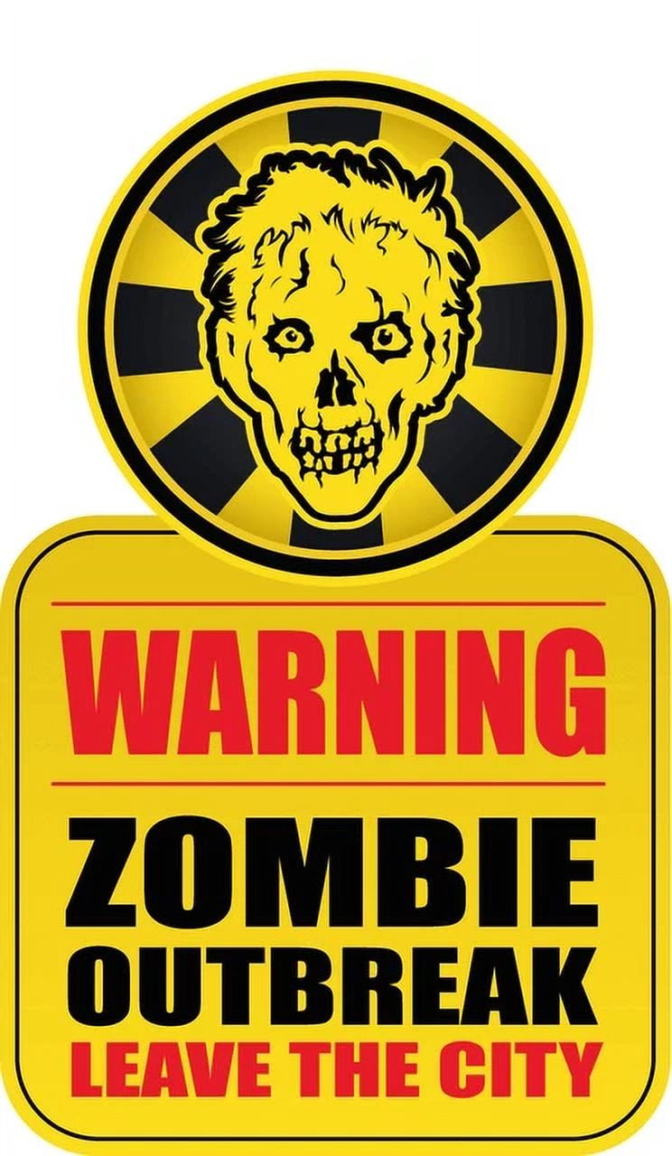 Zombie Outbreak Warning Badge Sticker Phone Decal Water Bottle Stickers ...
