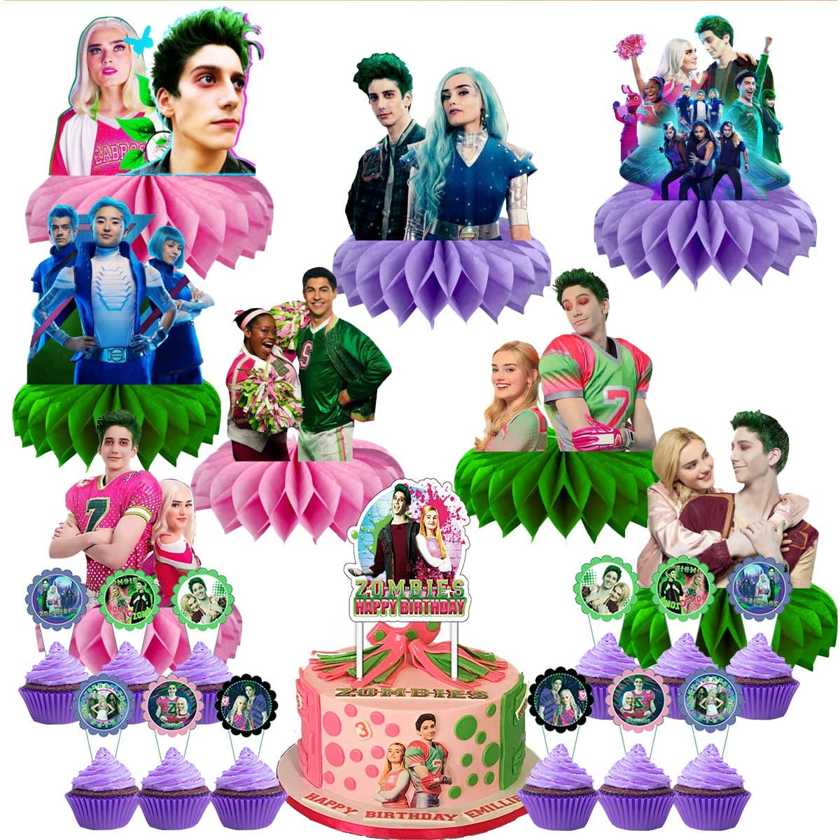 Zombie Party Decor Supplies Honeycomb Centerpieces Table Toppers Cake ...