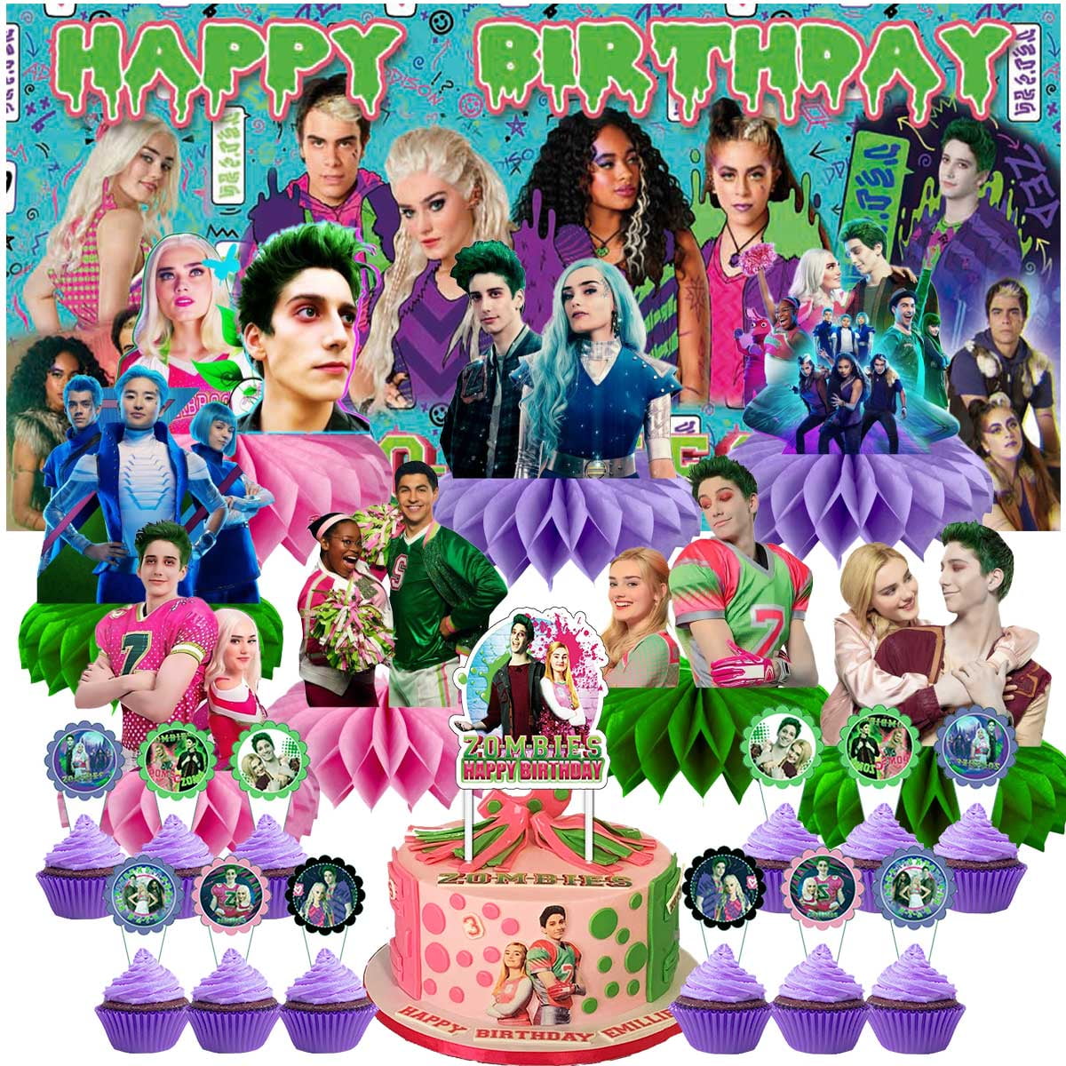 Zombie Party Supplies Honeycomb Centerpieces Table Toppers Decorations ...