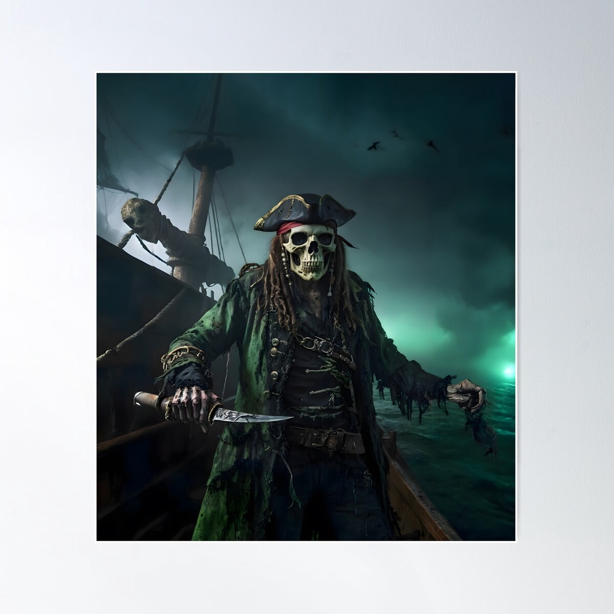 Zombie Pirate – Undead Captain Of The Cursed Seas Poster Wall Art ...