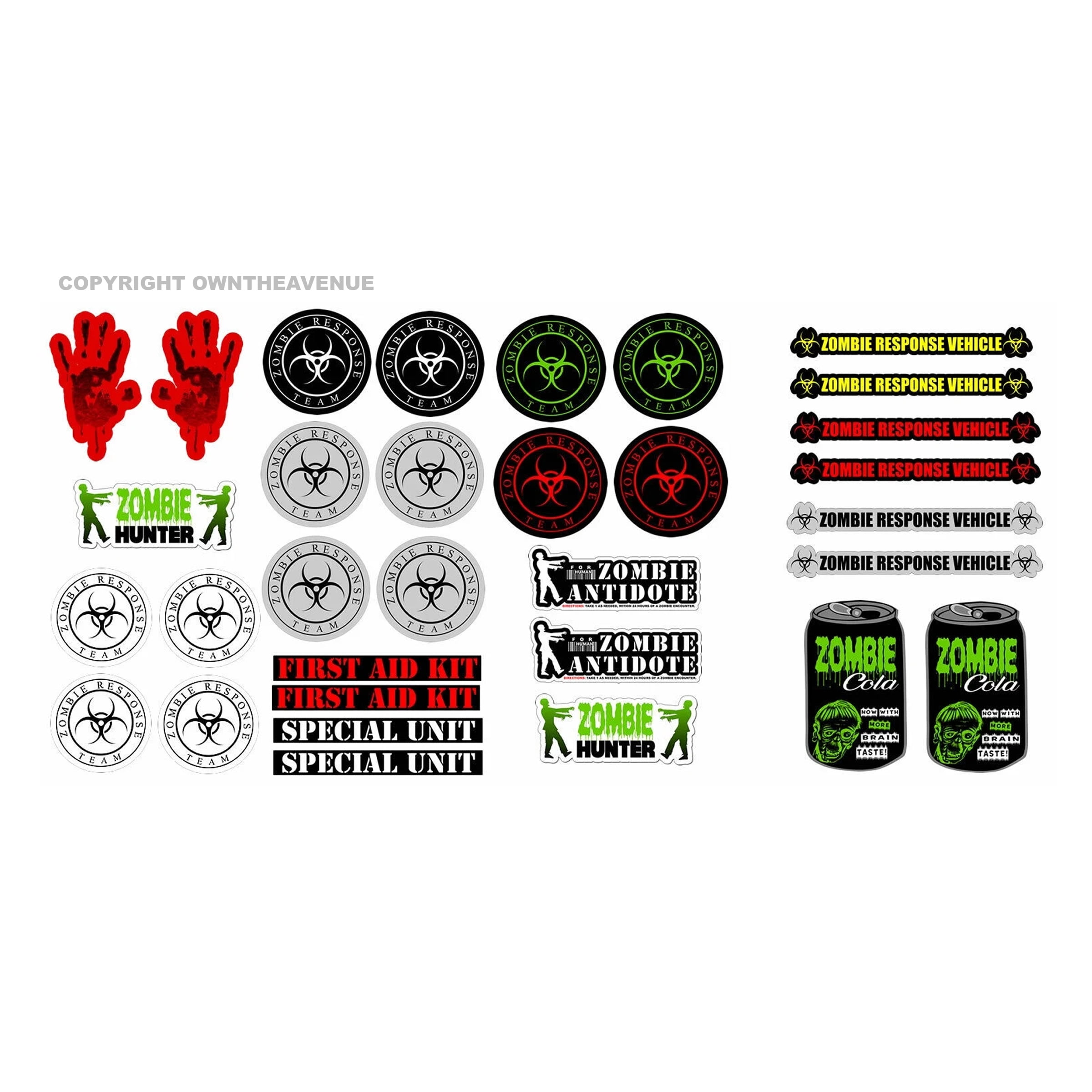 Zombie Response Team Sticker 30 Pack Lot Zombies Apocalypse Funny ...