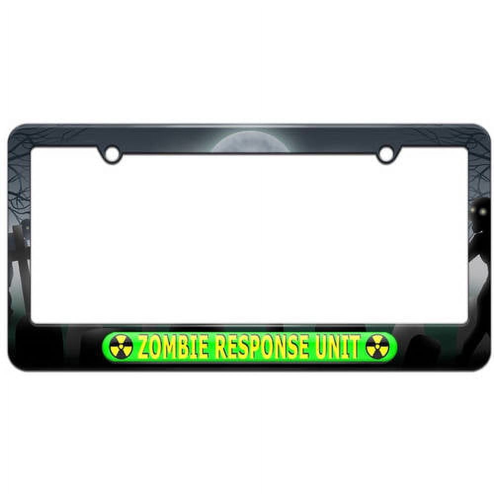 Zombie Response Unit Green, Radiation Biohazard License Plate Tag Frame ...