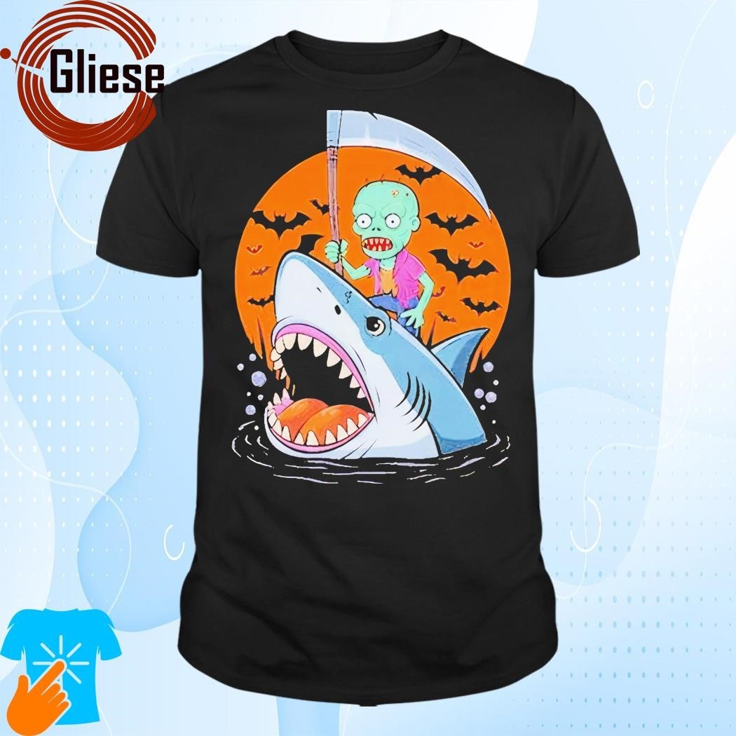 Zombie Riding A Shark Funny Halloween Undead 2024 Shirt - Walmart.com