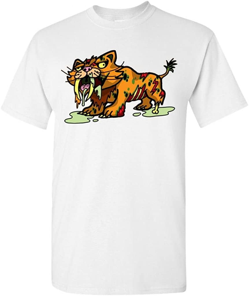 Zombie Sabertooth Tiger Undead Animals Adult DT T-Shirt Tee - Walmart.com