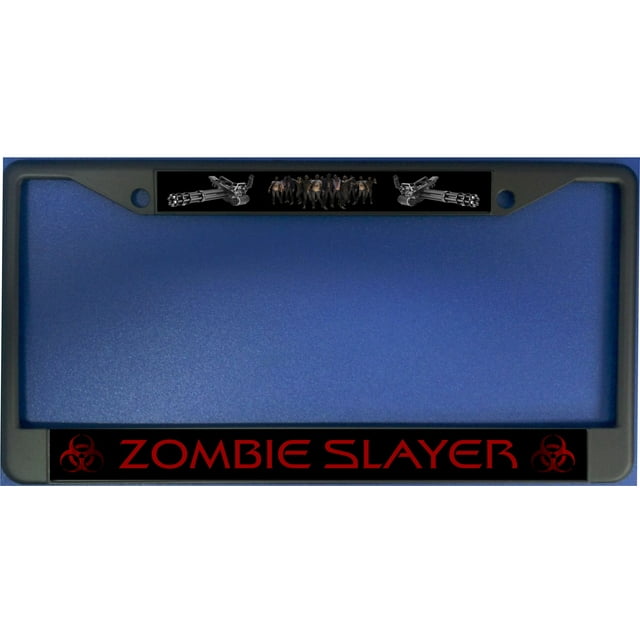 Zombie Slayer Black License Plate Frame - Walmart.com