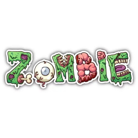 Zombie Slogan Sticker Phone Decal Water Bottle Stickers Car Decals ...