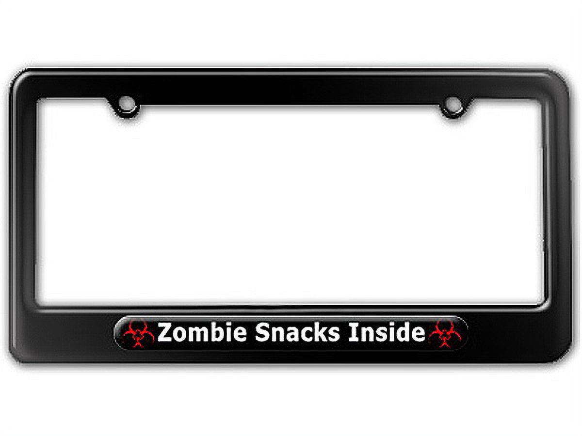 Zombie Snacks Inside - Biohazard License Plate Frame - Walmart.com