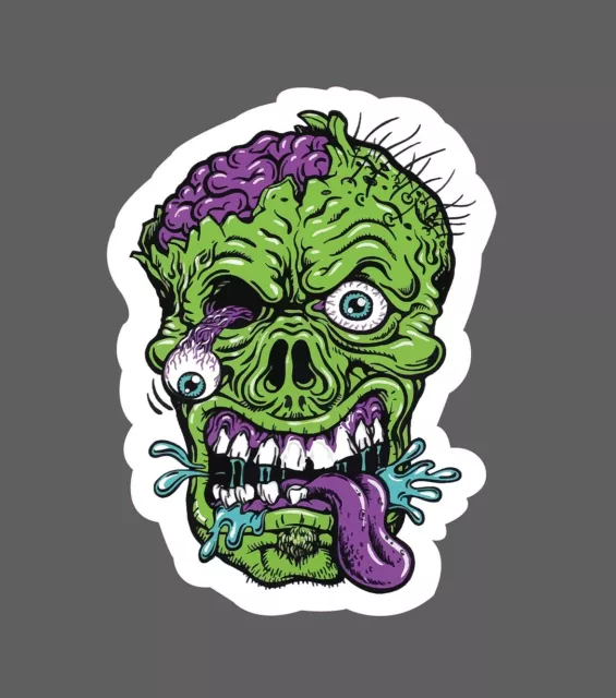 Zombie Sticker Horror Brains Waterproof Sticker Phone Decal Water ...
