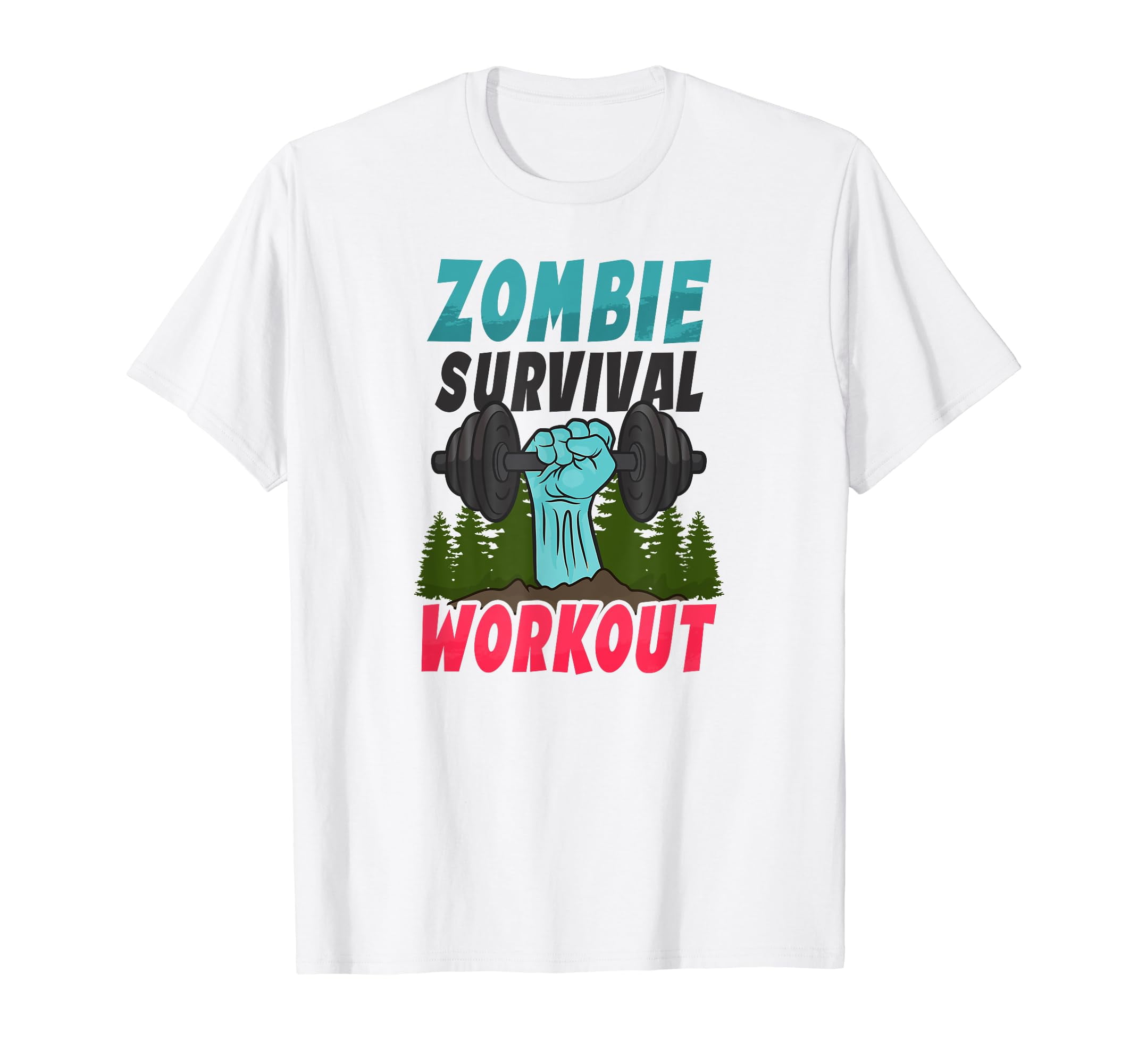 Zombie Survival Workout Design Halloween Weight Lifter Short Sleeve ...