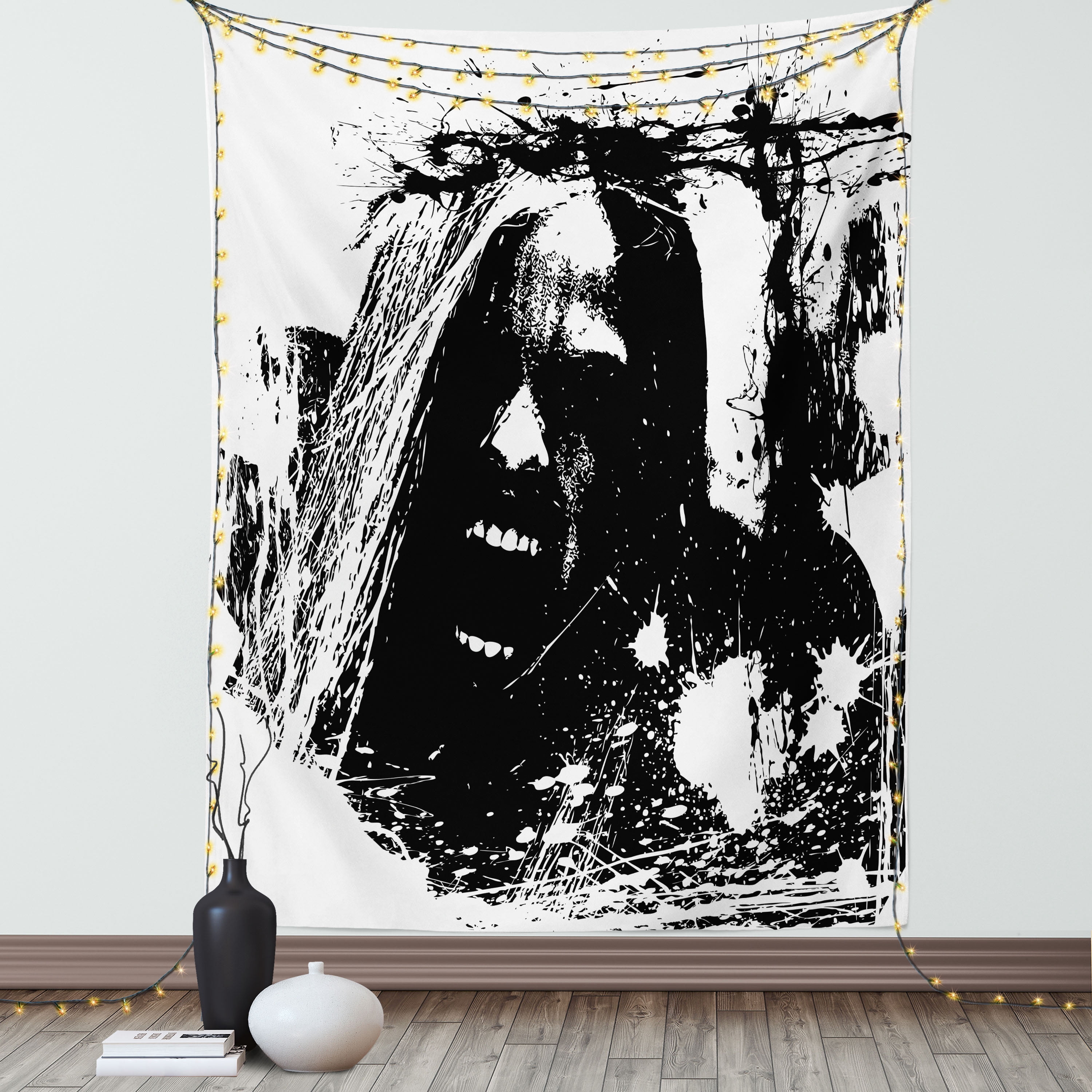 Zombie Tapestry, Artistic Horror Sketch of a Crazy Man in Pain ...