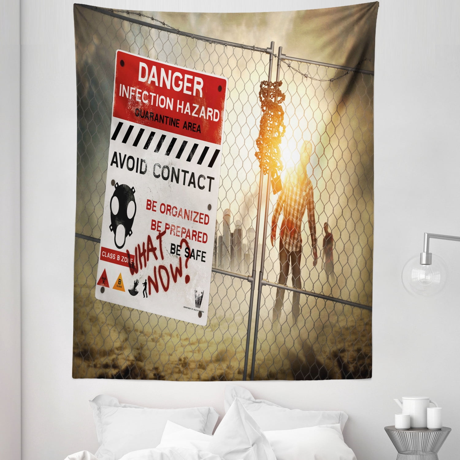 Zombie Tapestry, Dead Man Walking in Dark Danger Scary Scene Fiction ...