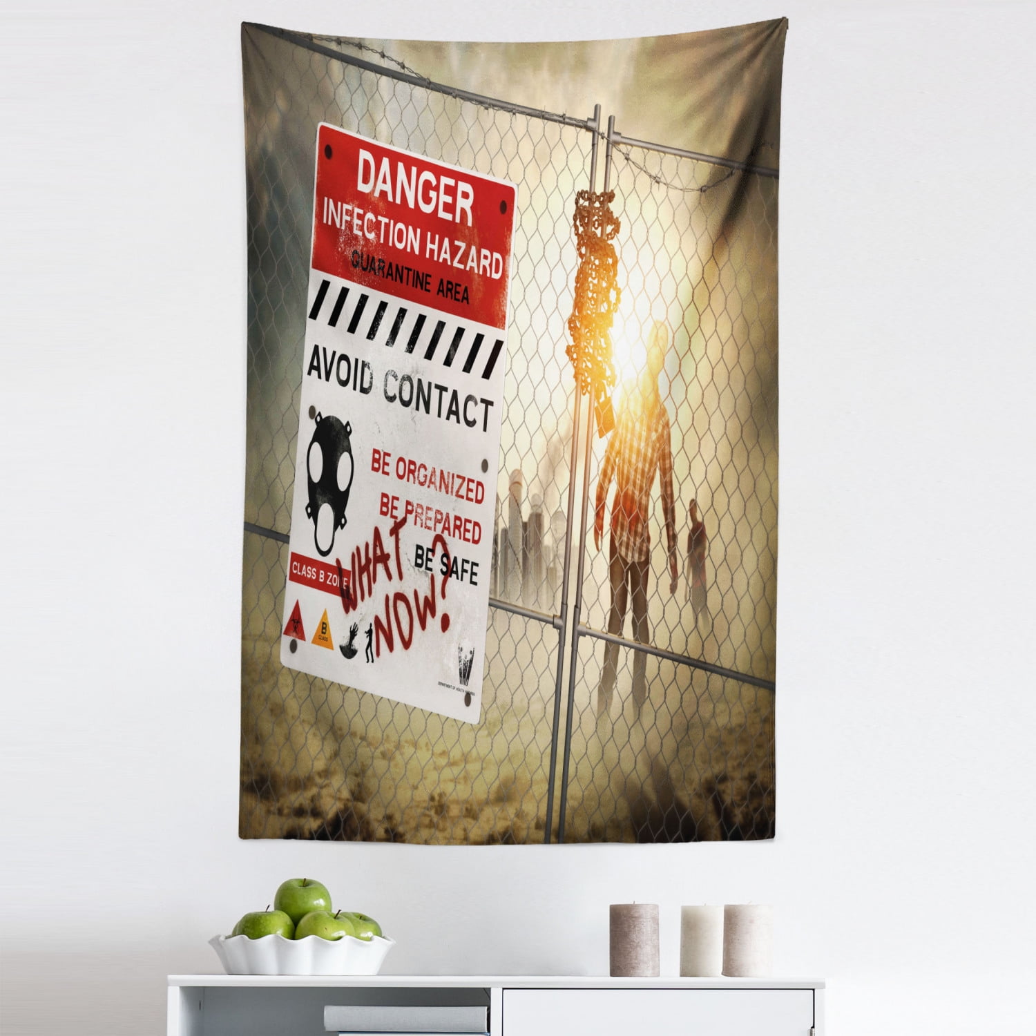 Zombie Tapestry, Dead Man Walking in Dark Danger Scary Scene Fiction ...