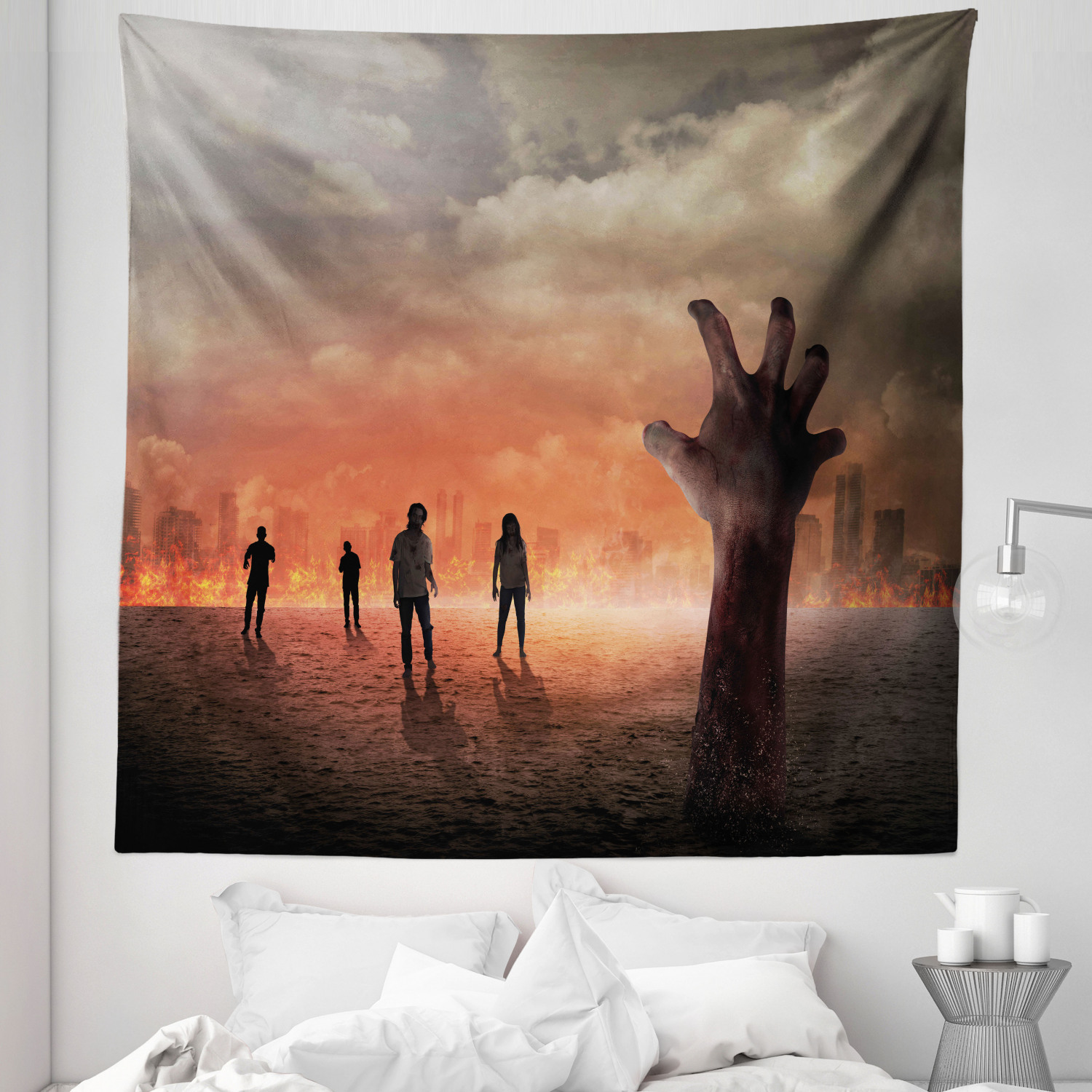 Zombie Tapestry, Hand Comes out of Surface to People Death in Town ...