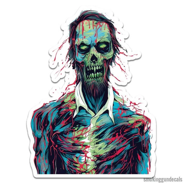 Zombie Undead Skeleton Sticker Indoor Outdoor Phone Decal Water Bottle ...