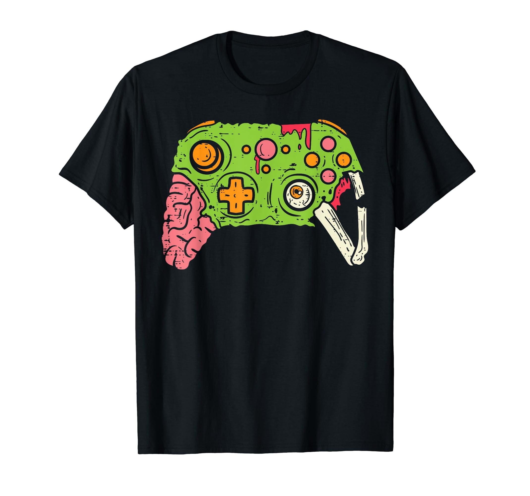 Zombie Video Game Controller Boys Halloween Gamer Men Girls T-Shirt ...