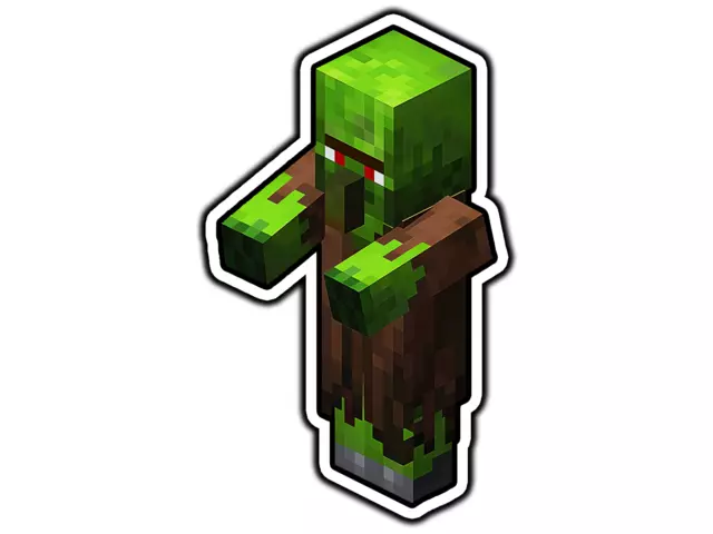 Zombie Villager Waterproof Sticker Phone Decal Water Bottle Stickers ...
