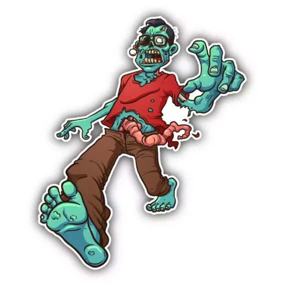 Zombie Walking Sticker Phone Decal Water Bottle Stickers Car Decals ...