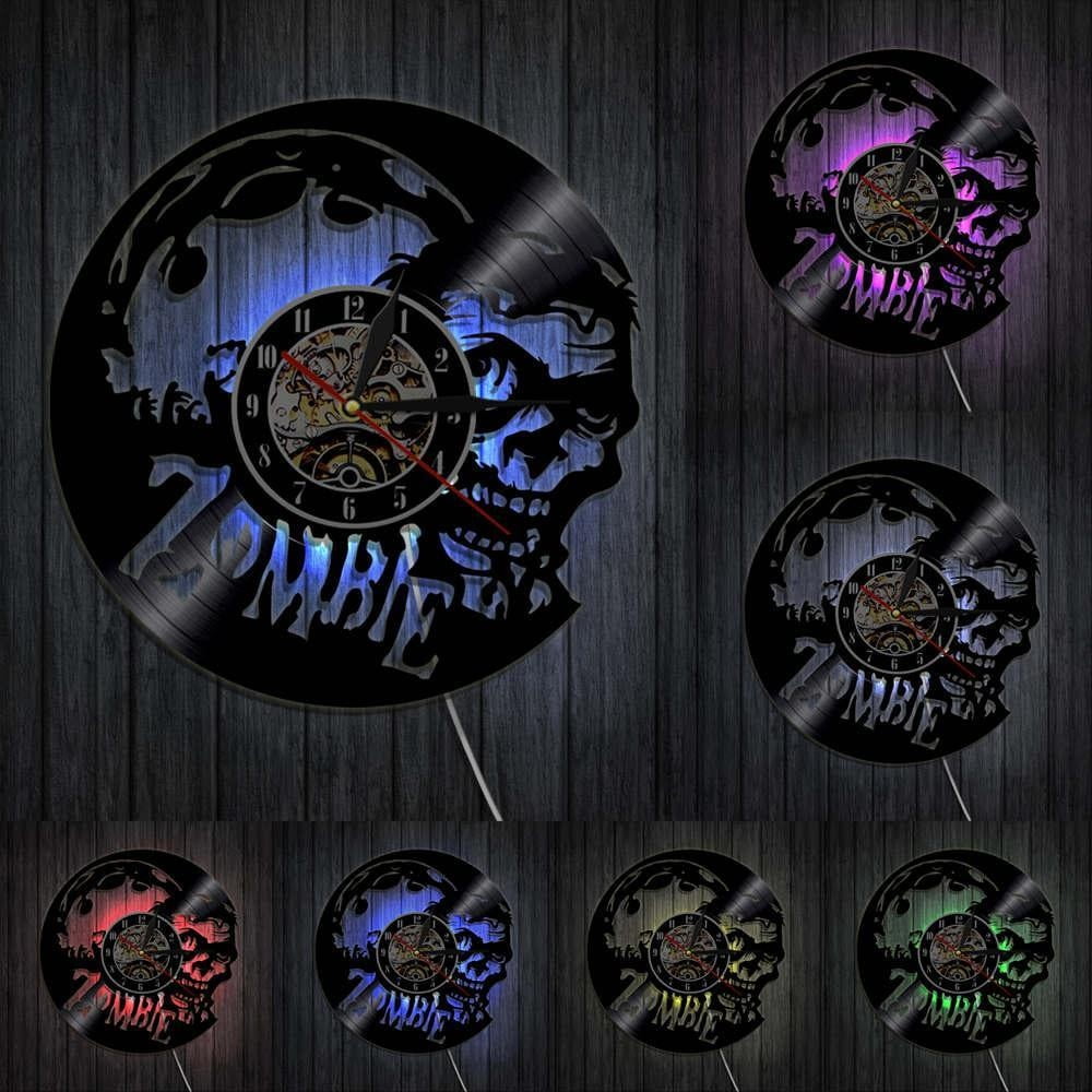 Zombie Wall Clock Horror Wall Art Zombie Infection Vintage Vinyl Record ...