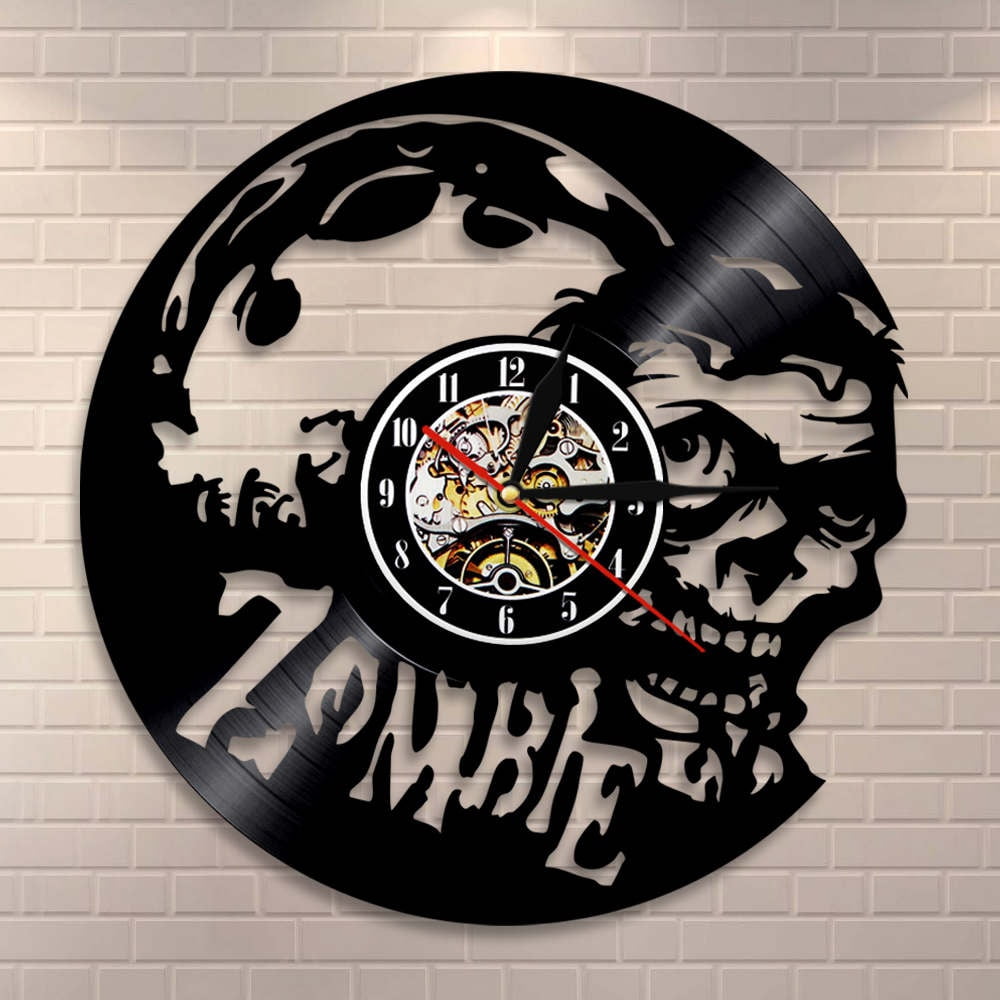 Zombie Wall Clock Horror Wall Art Zombie Infection Vintage Vinyl Record ...