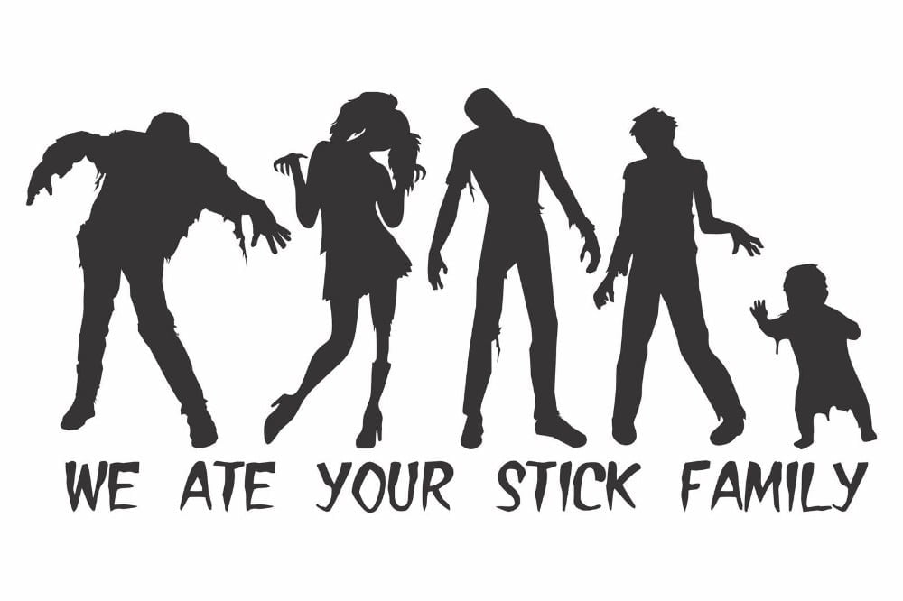 Zombie Stick Family Decals