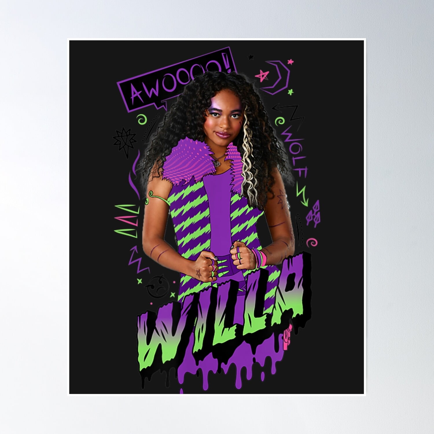 Zombies 2 Willa Wolf Poster Wall Art, Modern Wall Decor, 12x18 UNFRAMED ...