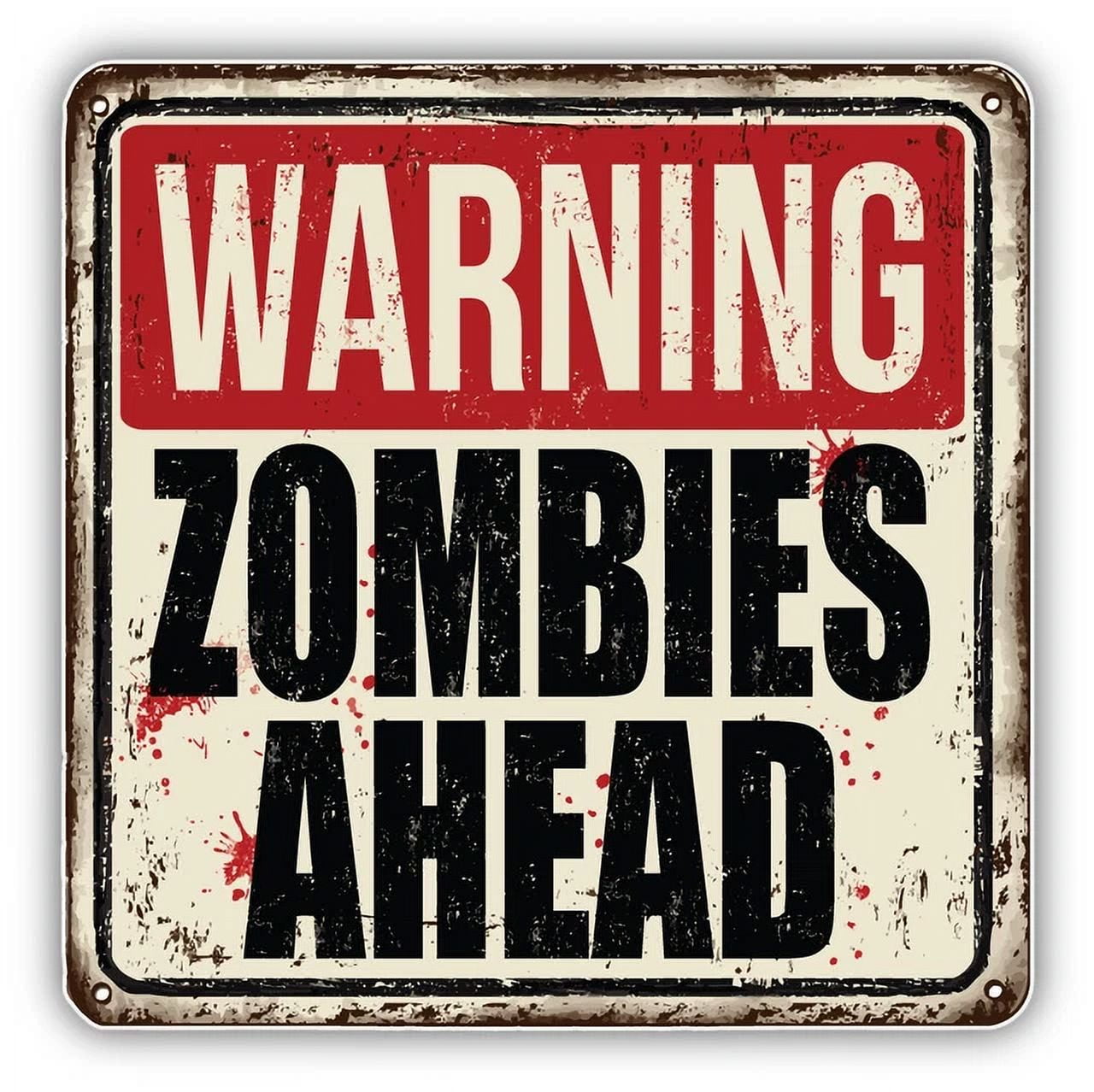 Zombies Ahead Grunge Warning Sticker Phone Decal Water Bottle Stickers ...