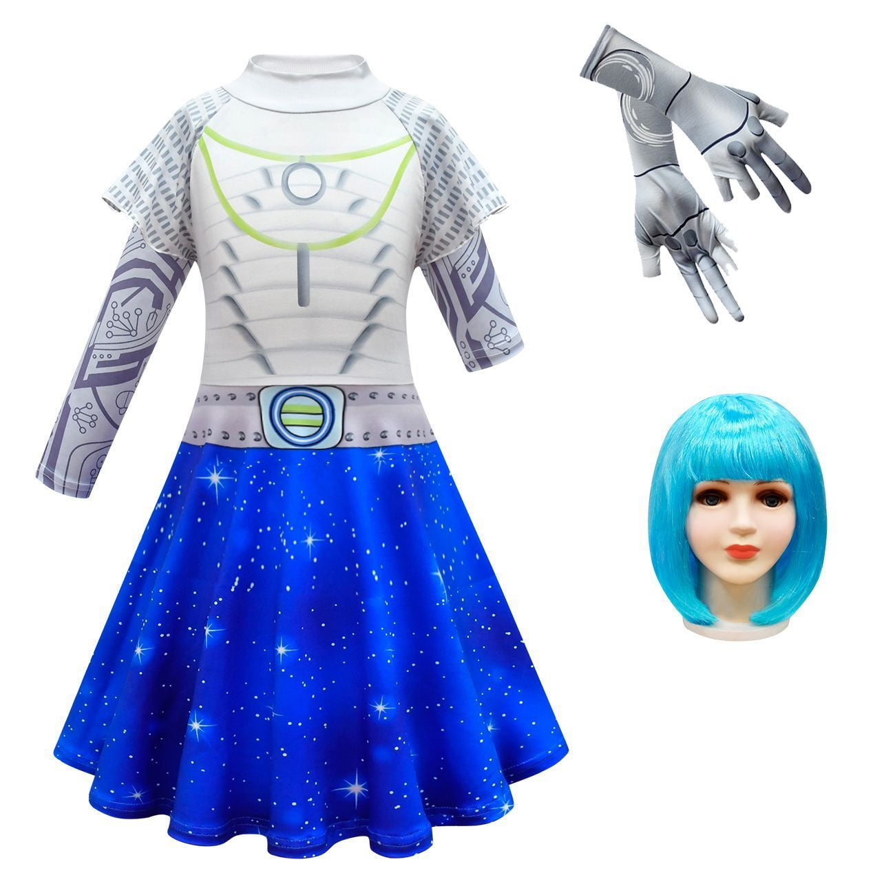 Zombies Alien Costume Sets Halloween Cosplay Outfits Dress Up 3-10Y ...