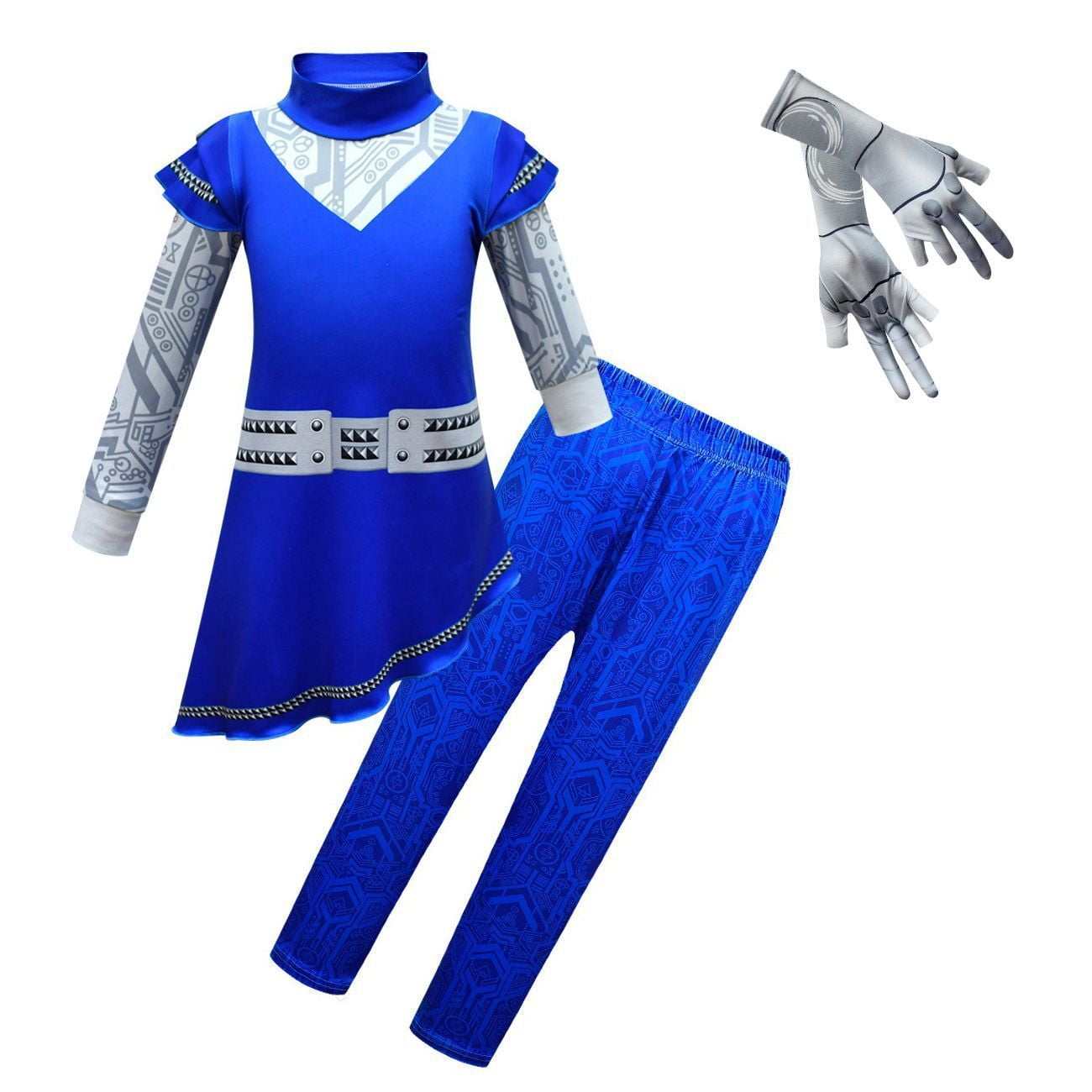 Zombies Alien Costume for Kids Girls Party Dress Up Halloween Cosplay ...
