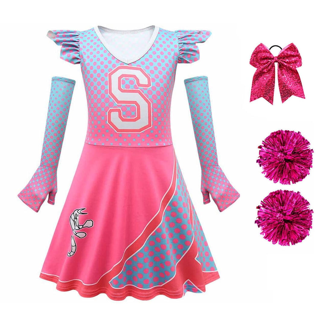 Zombies Cheerleading Costume Girls Toddler Kids Cheerleader Outfit ...