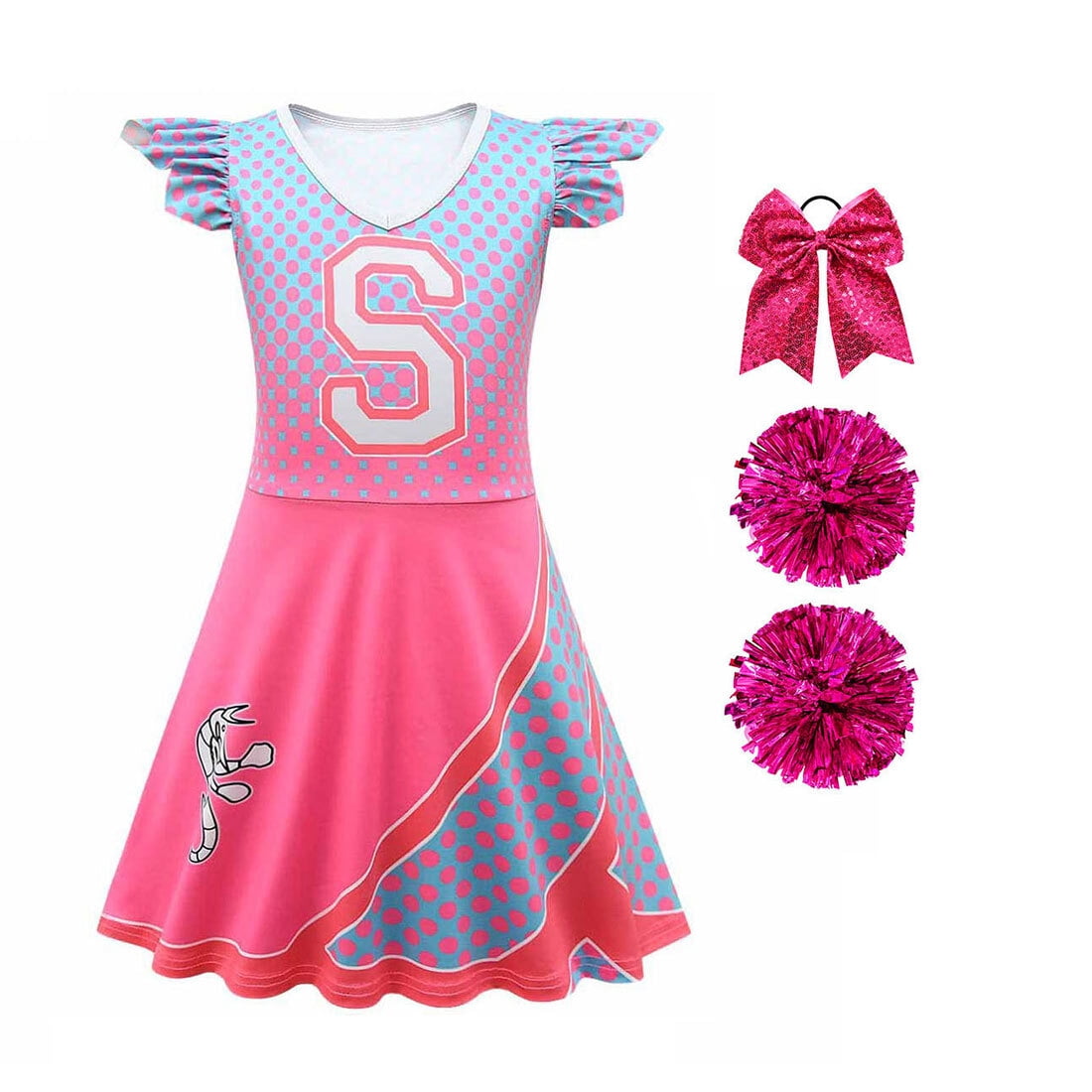 Zombies Cheerleading Costume Girls Toddler Kids Cheerleader Outfit ...