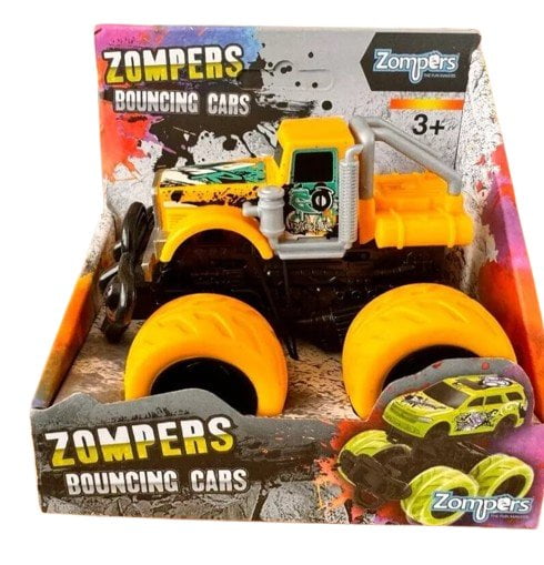 Zompers Bouncing Cars Pullback Motor Powers Yellow Truck Forward Also ...