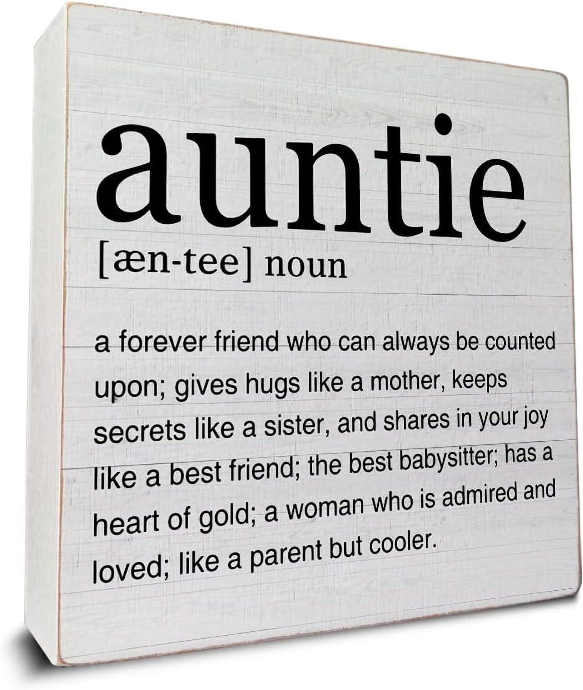 Zomyto 5"x5" Auntie Gift Auntie Definition Art Wooden Box Sign Aunt ...