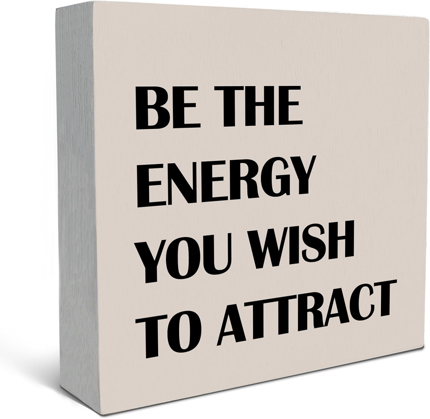 Zomyto 5"x5" Be The Energy Wood Box Sign Desk Decor,Inspirational Sign ...