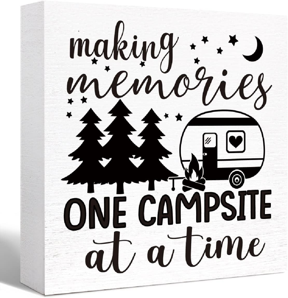 Zomyto 5"x5" Camping Decor Funny Camping Sign Rustic Making Memories ...