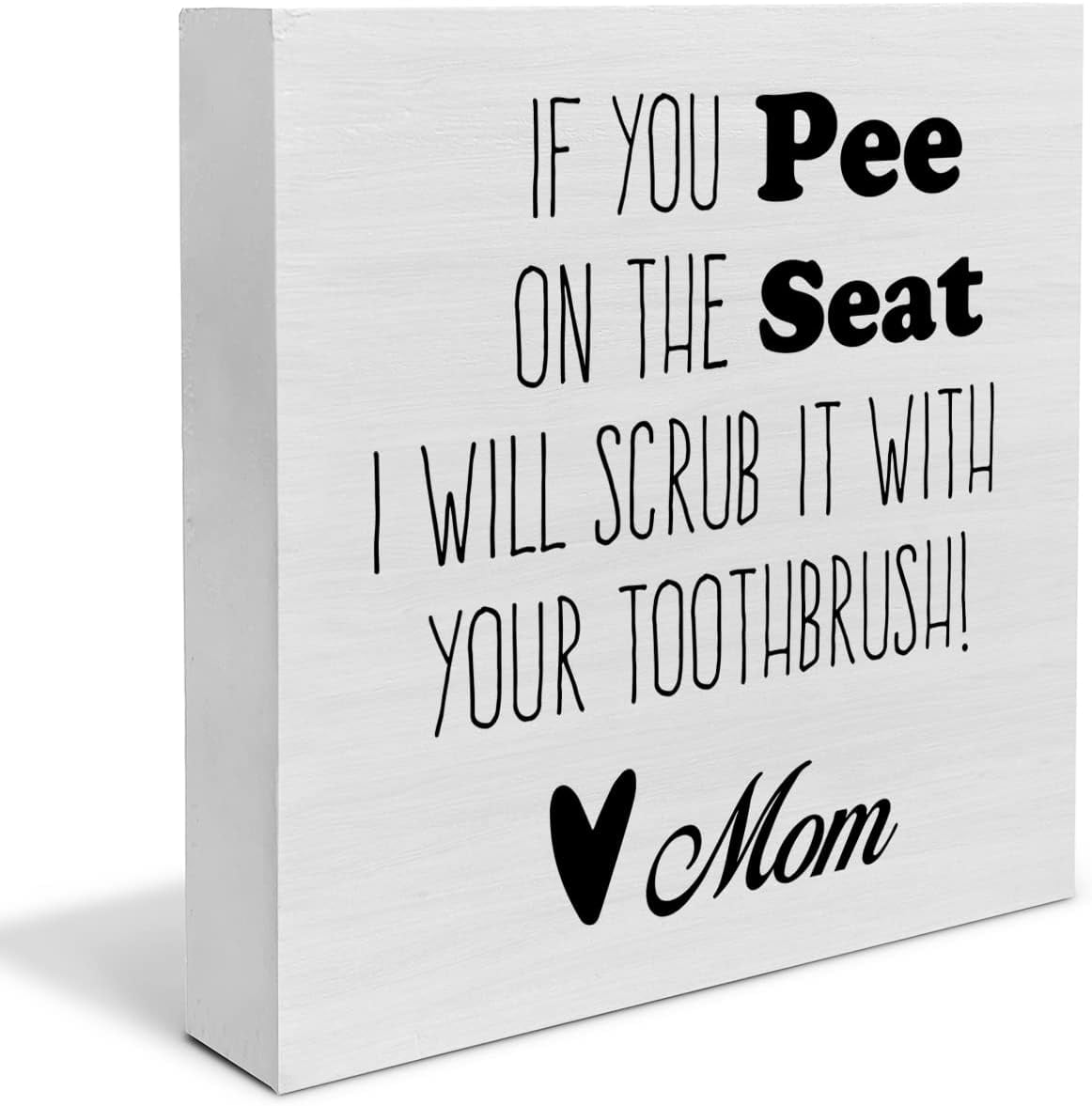 Zomyto 5"x5" Country Farm house Bathroom Wood Box Sign Decor Desk Sign ...