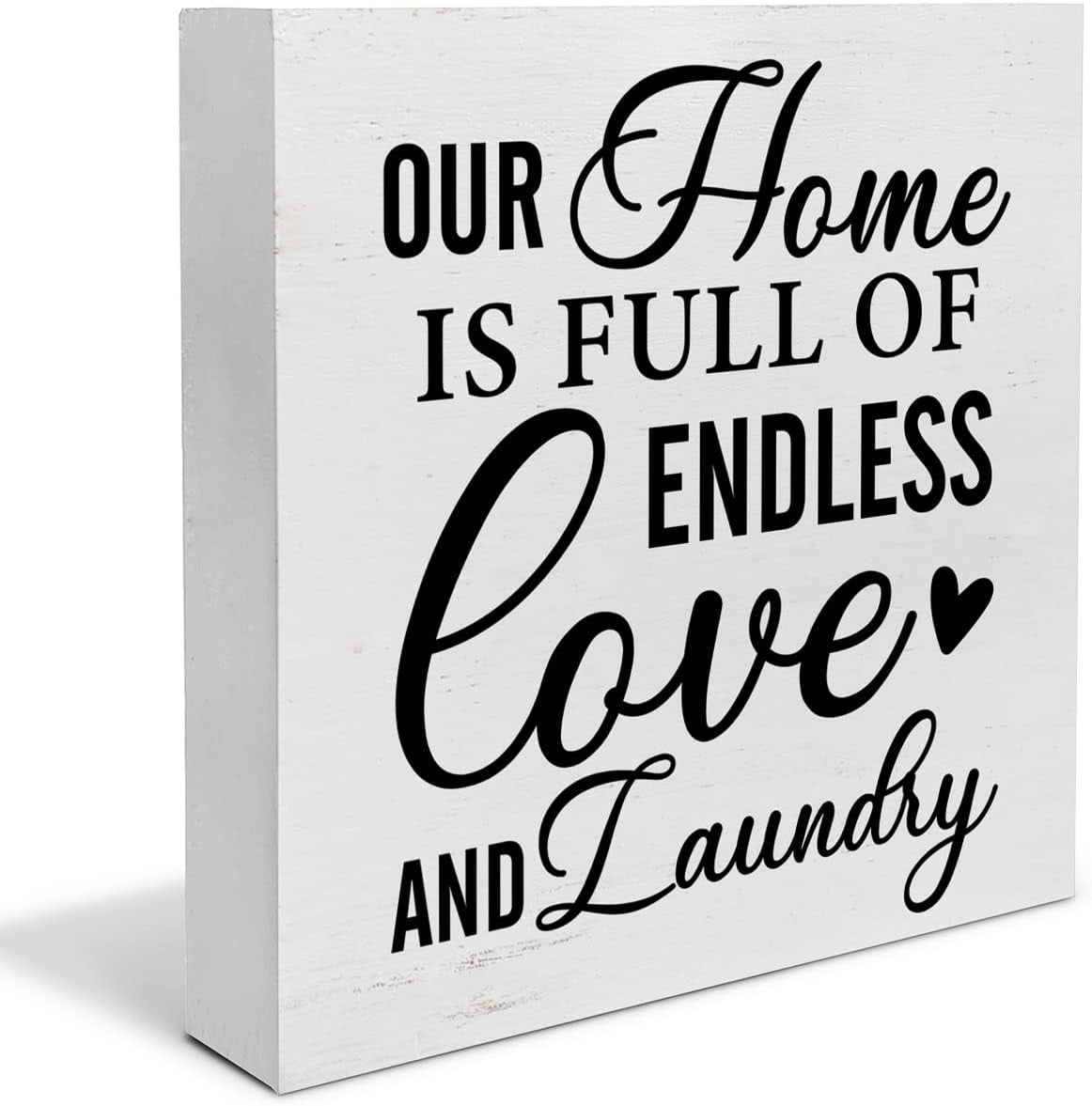Zomyto 5"x5" Country Laundry Room Wood Box Sign Decor Desk Sign Endless ...