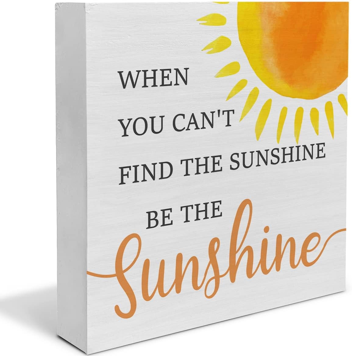 Zomyto 5"x5" Country Sunshine Wood Box Sign Decor Desk Sign Summer ...